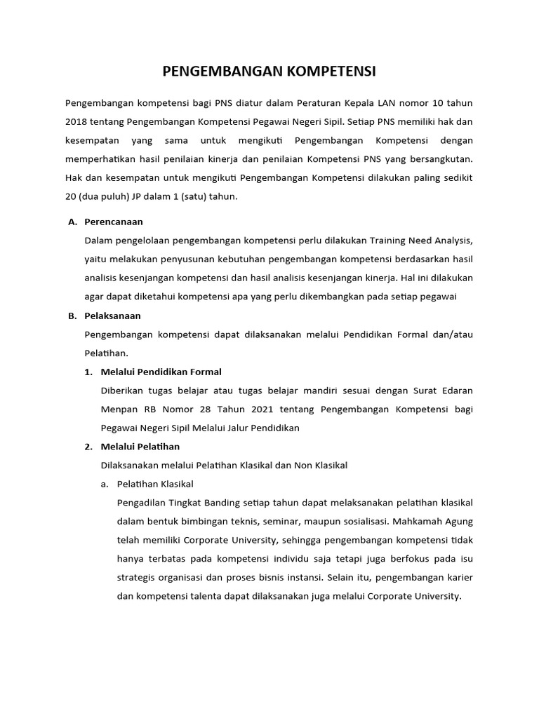 Pengembangan Kompetensi | PDF