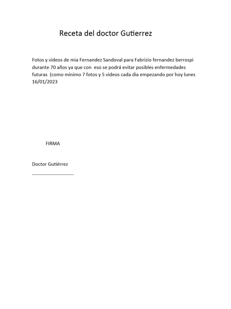 Receta Del Doctor Gutierrez | PDF