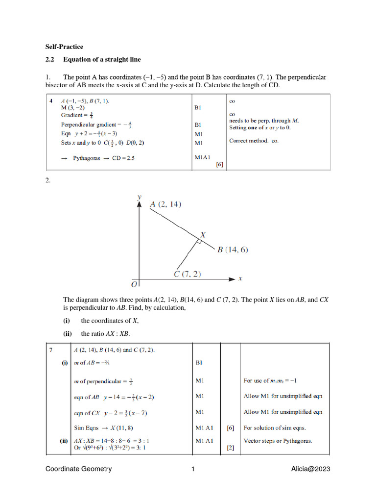 Coordinate Geometry | PDF | Circle | Line (Geometry)
