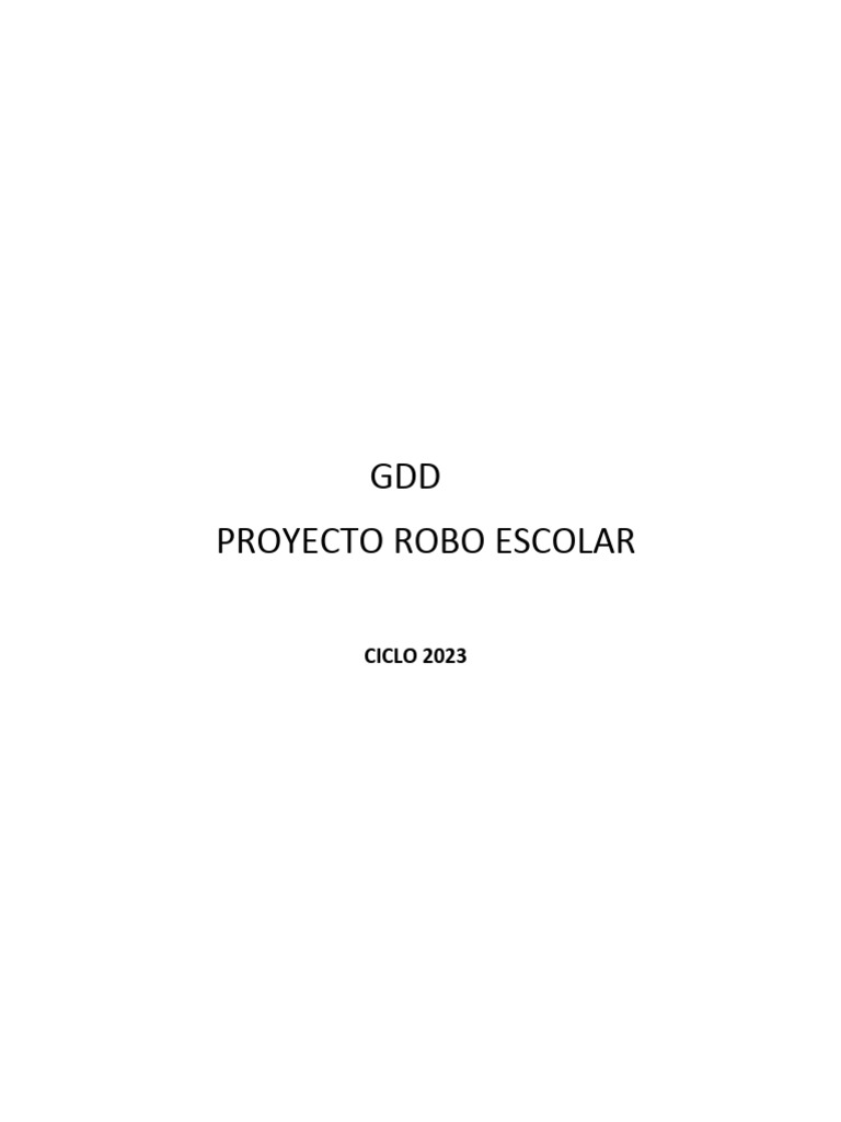 GDD Robo Escolar | PDF