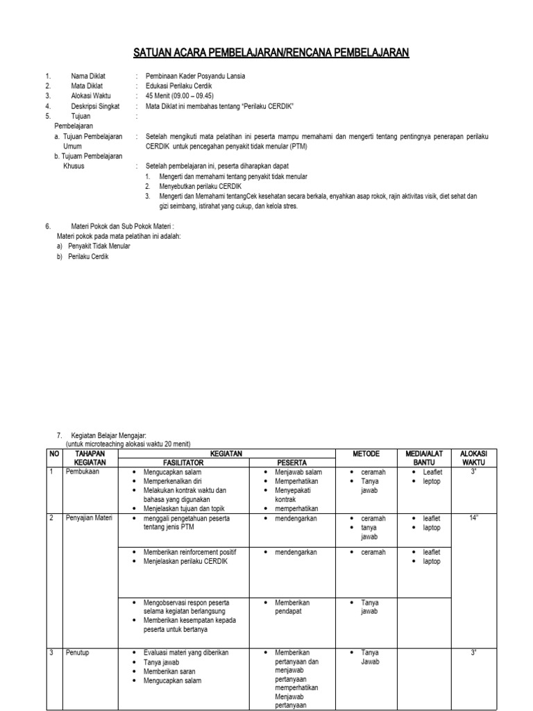 SAP Pandu PTM Puskesmas Buki | PDF