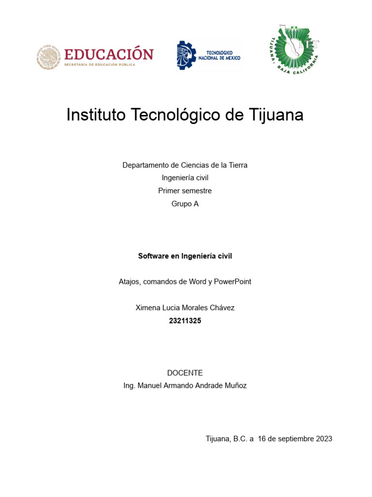 Atajos, Comandos de Word y PowerPoint - Morales - Ximena | PDF ...