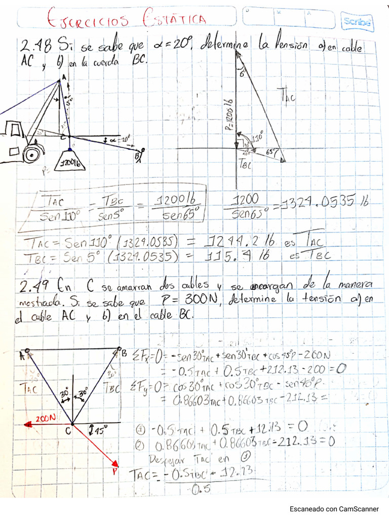 Ejercicios de Estática | PDF