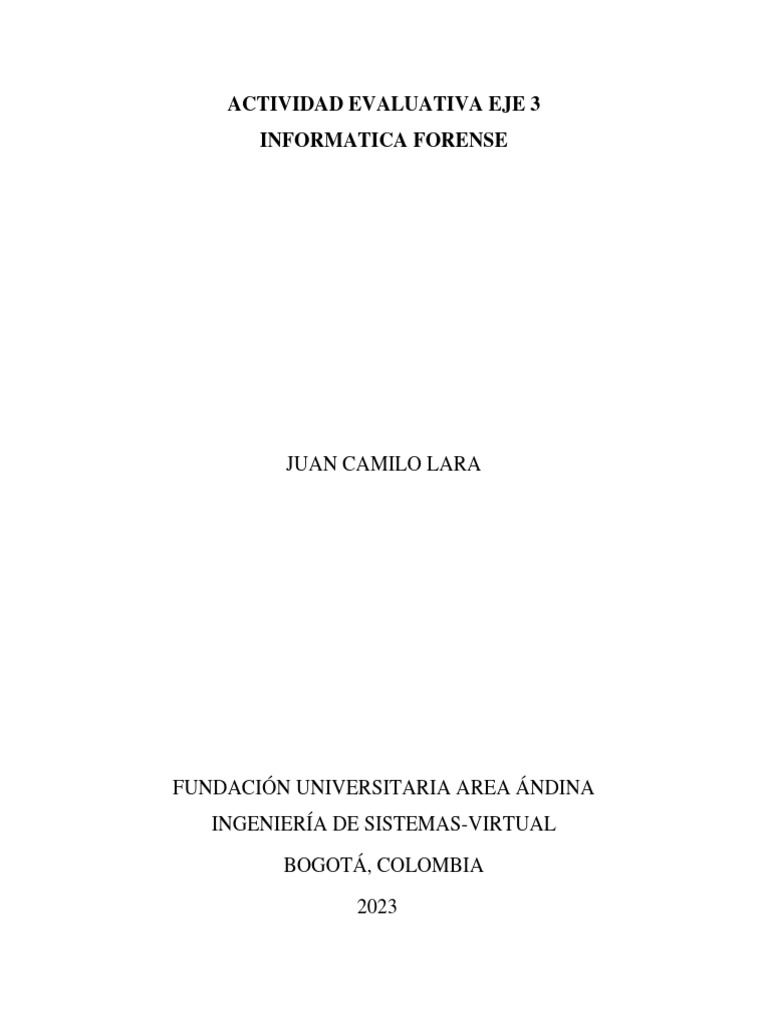 Actividad Evaluativa Eje 3 - Informatica Forense | PDF