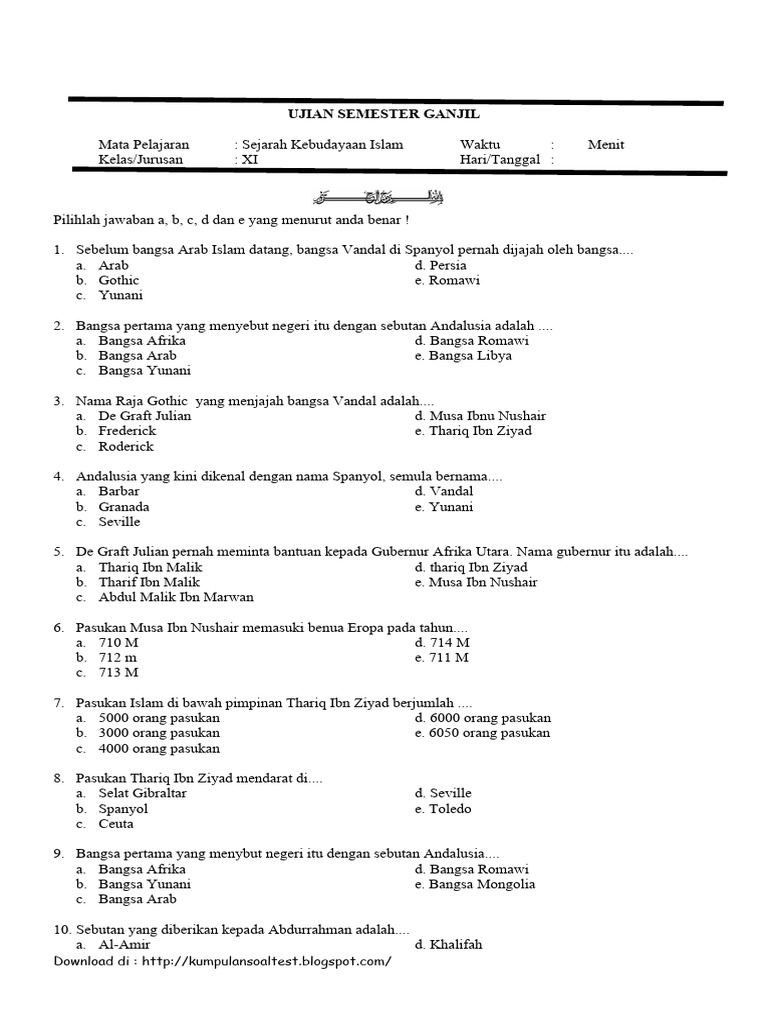 Uts 1 Ski Kelas Xi Pdf
