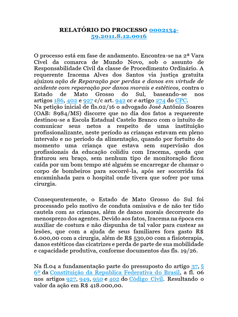 Modelo - Relatório Processual | PDF | Intenção (Direito Penal) | Prova ...