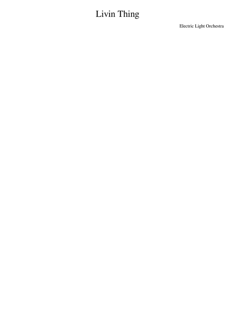 Livin Thing - Electric Light Orchestra | PDF