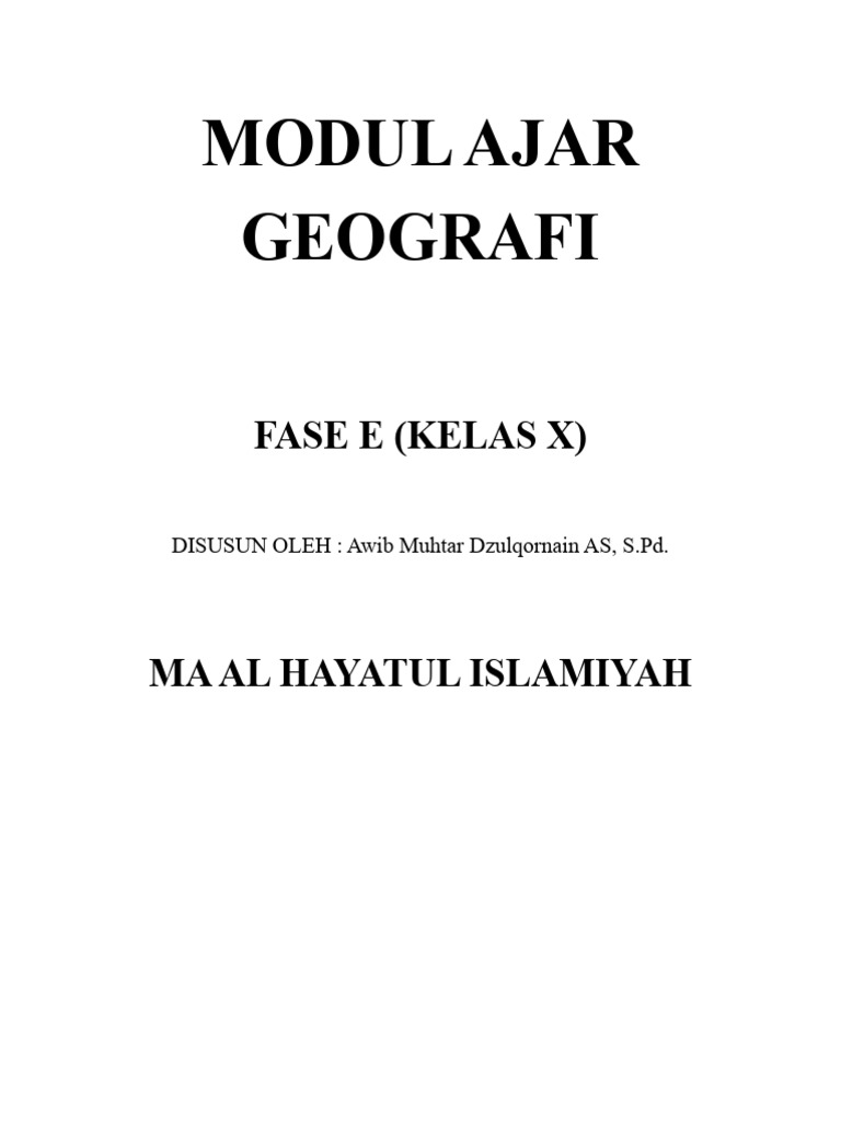 Modul Ajar Geo Fase e | PDF | Karier & Perkembangan | Sains & Matematika