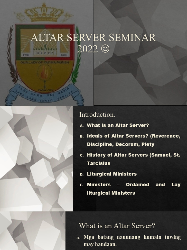Altar Server Seminar Intro. 2022 | PDF
