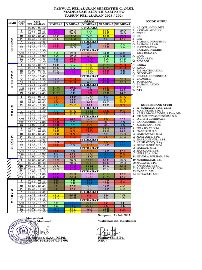 Roster Ganjil 2023-2024 | PDF