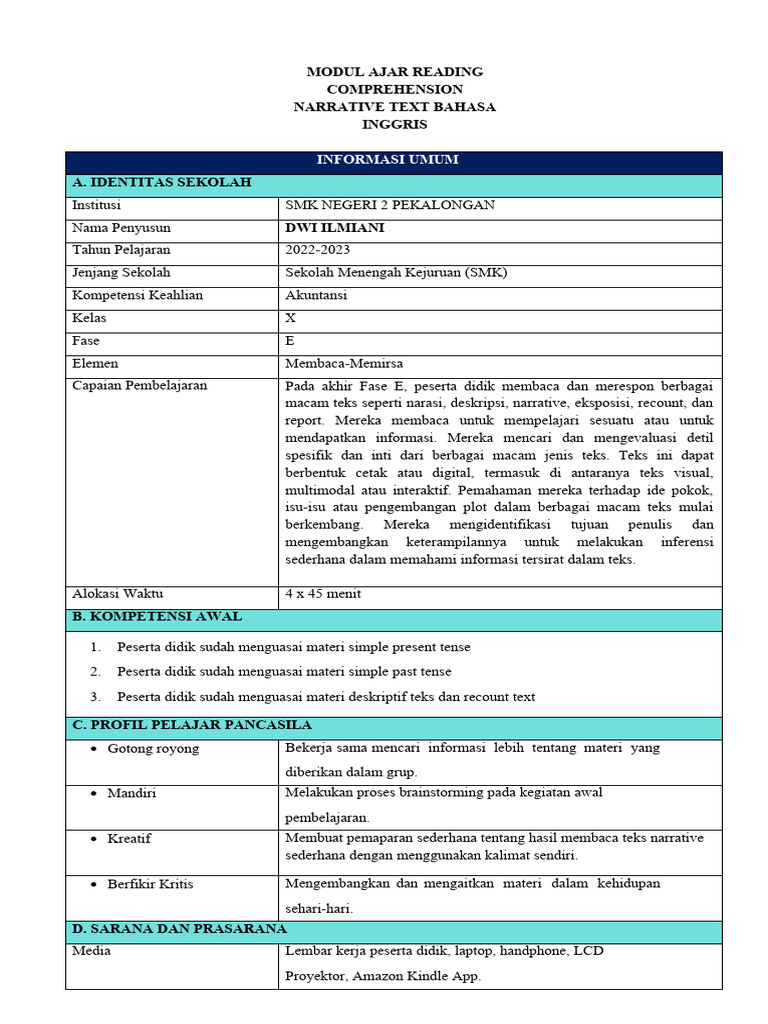 Contoh RPP Merdeka | PDF