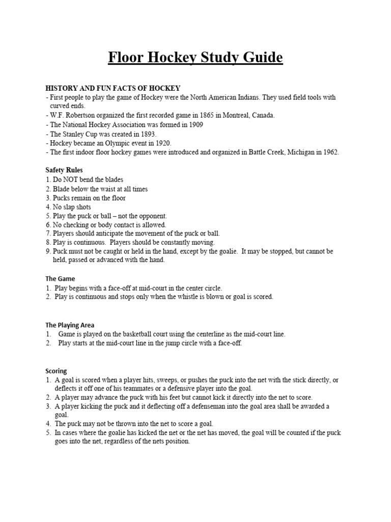 FloorHockey Study Guide | PDF