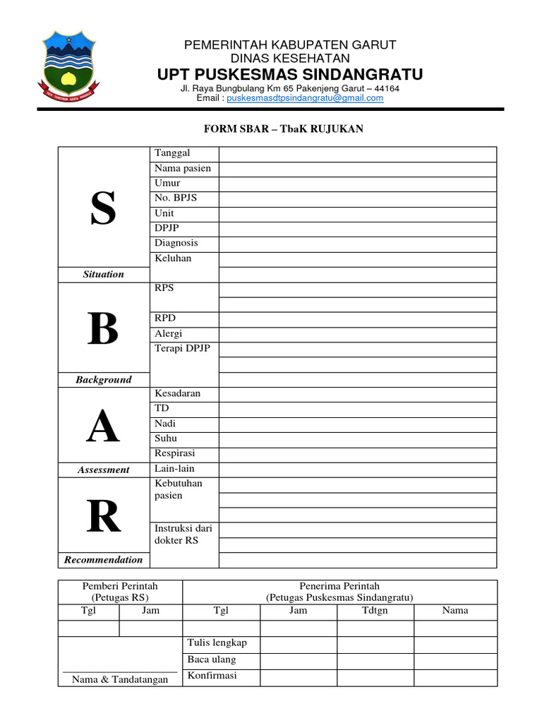 Form SBAR Rujukan | PDF