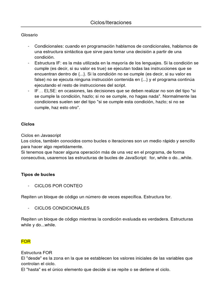 3 - Ciclos - Iteraciones | PDF | Algoritmos | Lenguaje de programación