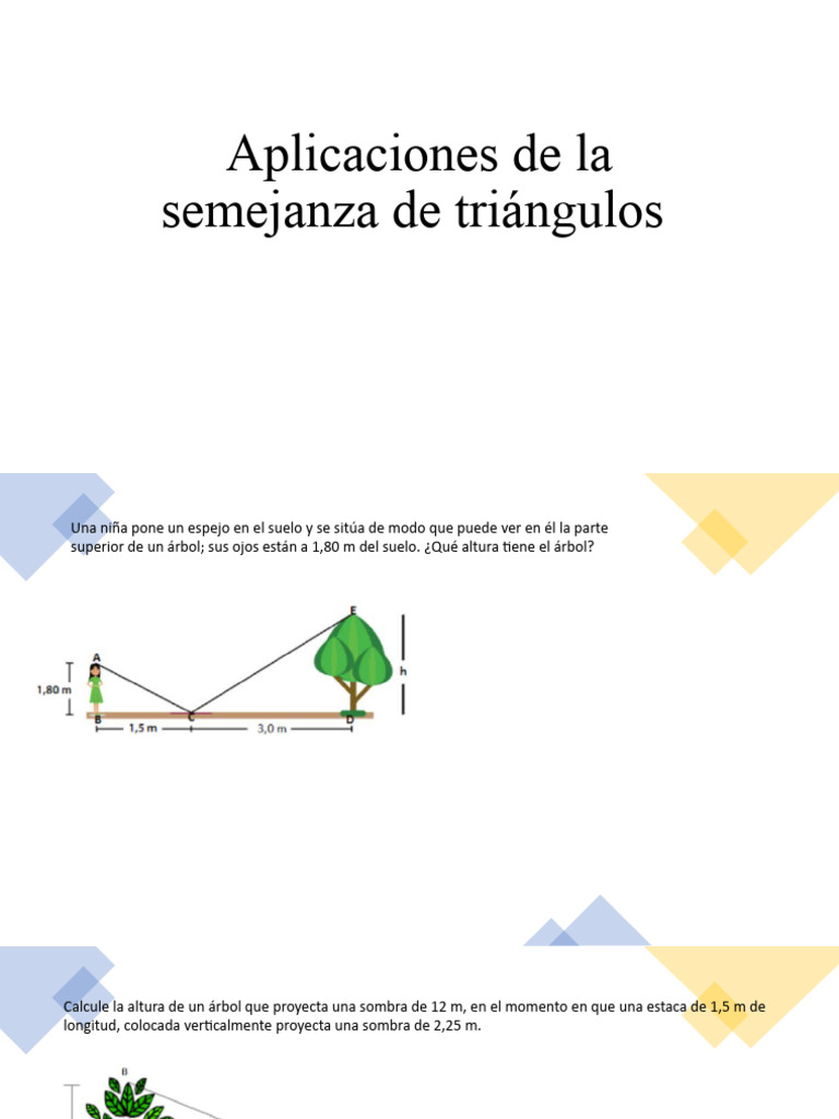 Aplicaciones de La Semejanza de Triángulos | PDF