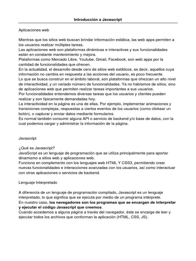 0 - Introducción a Javascript | PDF | Script Java | Red mundial