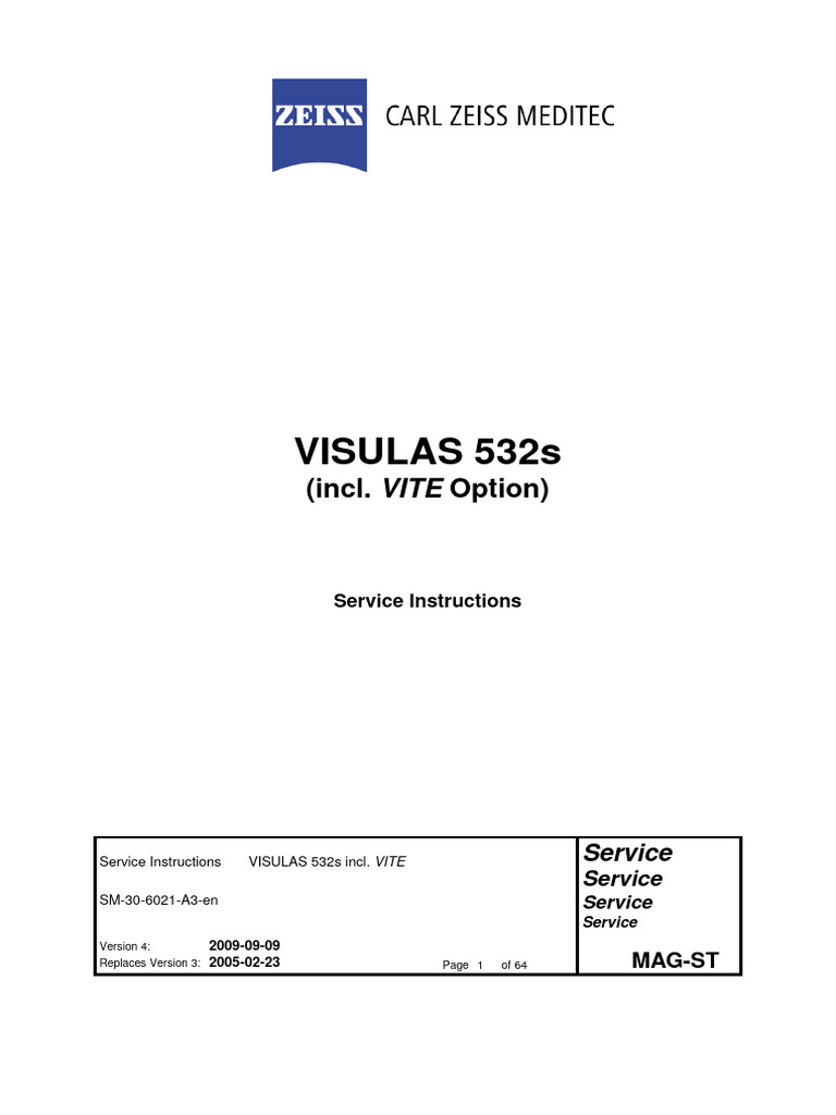 Zeiss Laser 532 Service Instructions | PDF | Laser | Printed Circuit Board