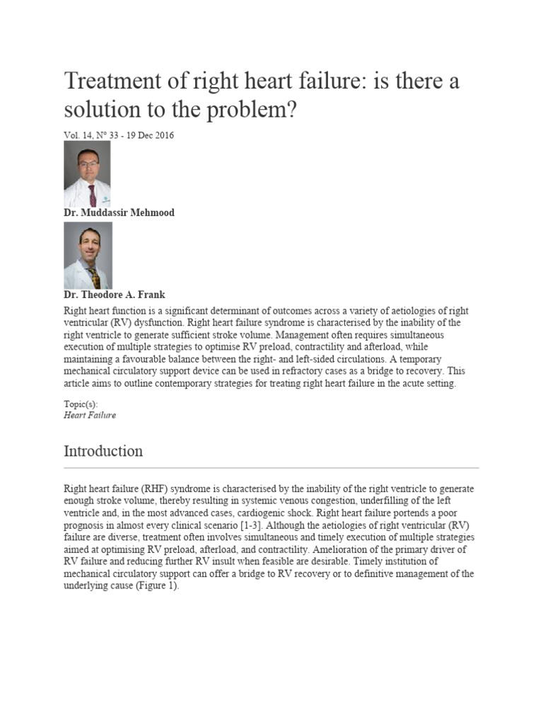 Treatment of right heart failure | PDF