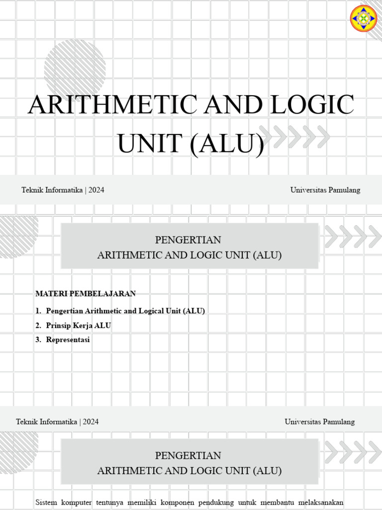 Arsitektur Dan Organisasi P3-ARITHMETIC AND LOGIC UNIT (ALU) | PDF