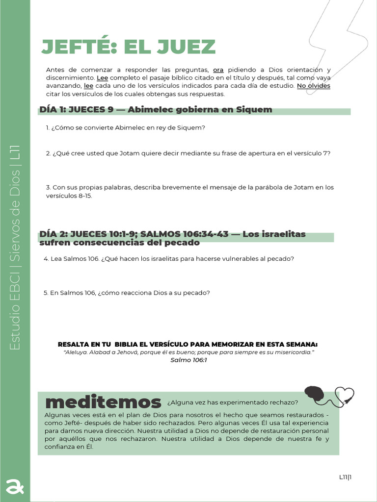 L11 - Siervos - Jefté El Juez | PDF | Salmos | Dios