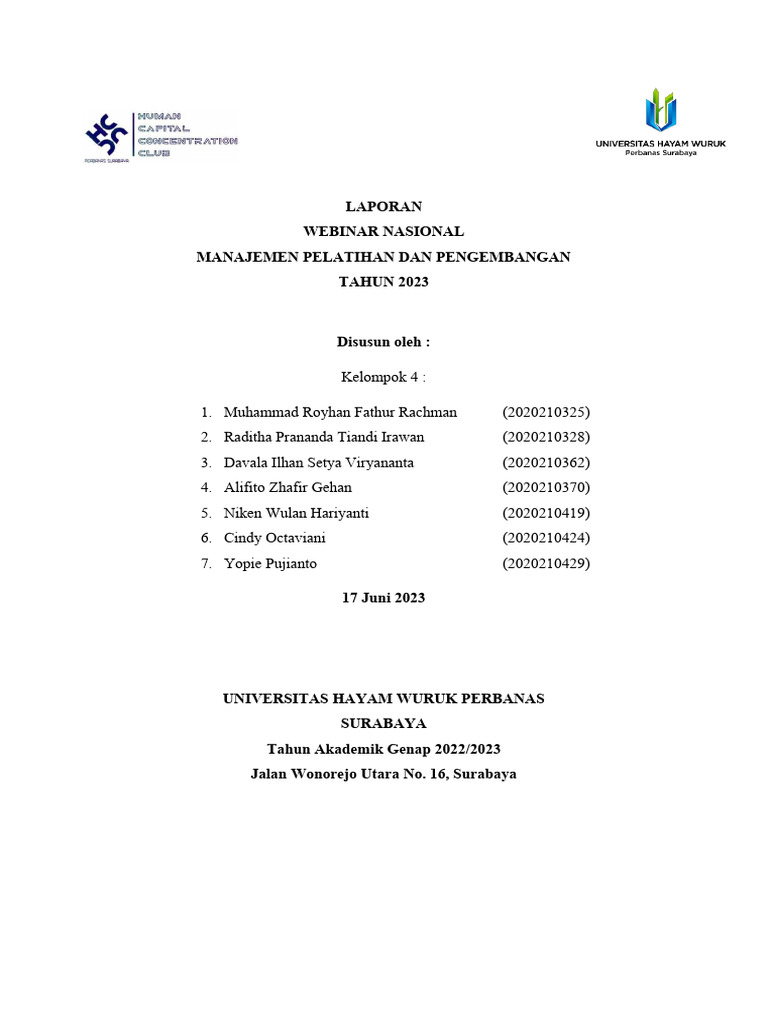 Laporan Webinar Nasional MPP 2023 | PDF