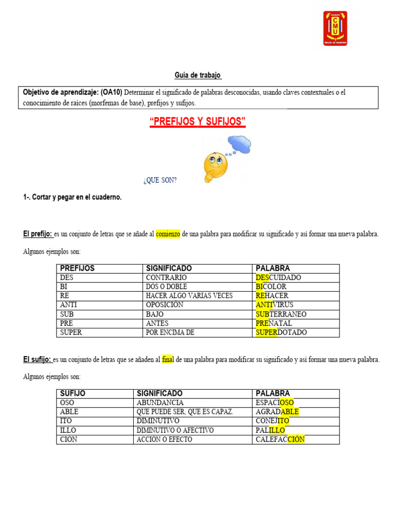 Guía Repaso 4º | PDF | Lingüística | Gramática