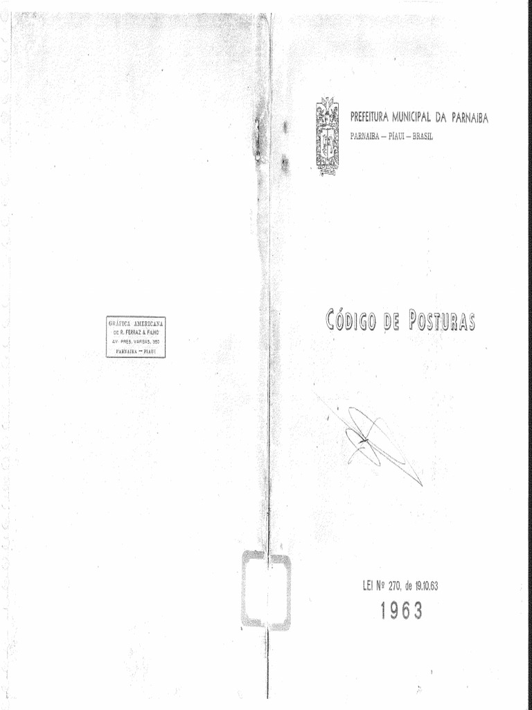 Código de Posturas - Parnaíba (1963) | PDF