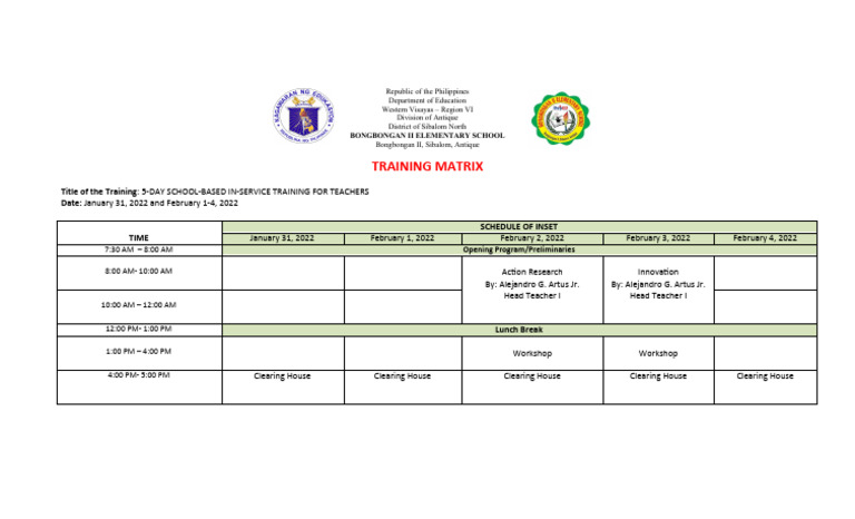 Matrix Inset 2022 | PDF