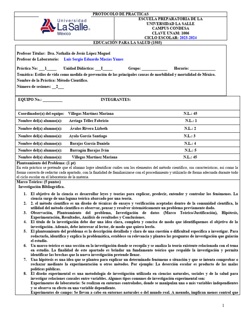 PRACTICA 1 LABORATORIO EPS 2022-2023 MÃ©todo CientÃ - Fico | PDF