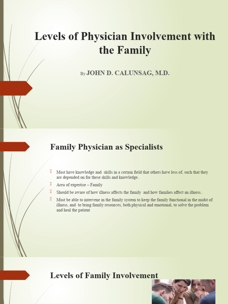 Levels of Physician Family Involvement | PDF | Psychotherapy | Psychosocial