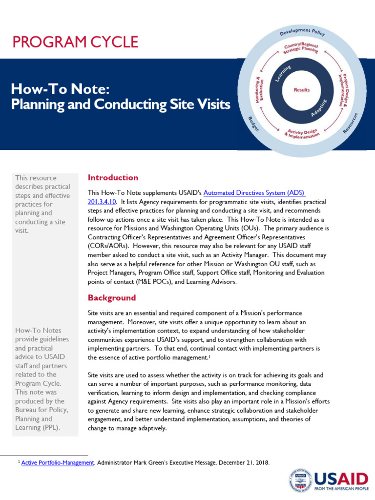 How-To-Note Site Visit - 508 Compliant v5 | PDF