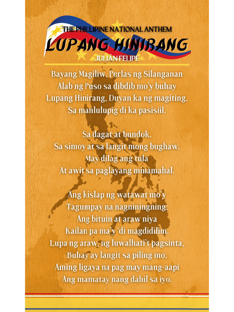 PH National Anthem Lyrics | PDF
