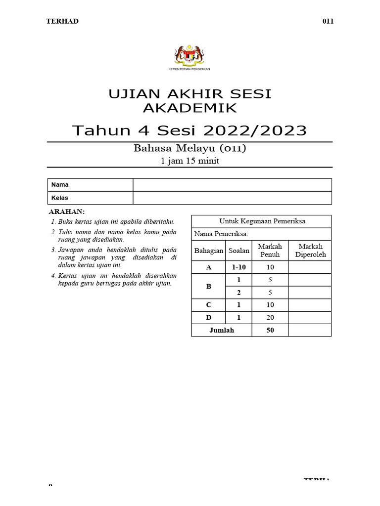 Bahasa Melayu T4 | PDF
