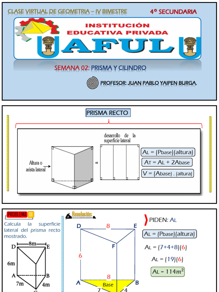 Tema 02 Prisma y Cilindro | PDF | Geometría euclidiana | Objetos geométricos