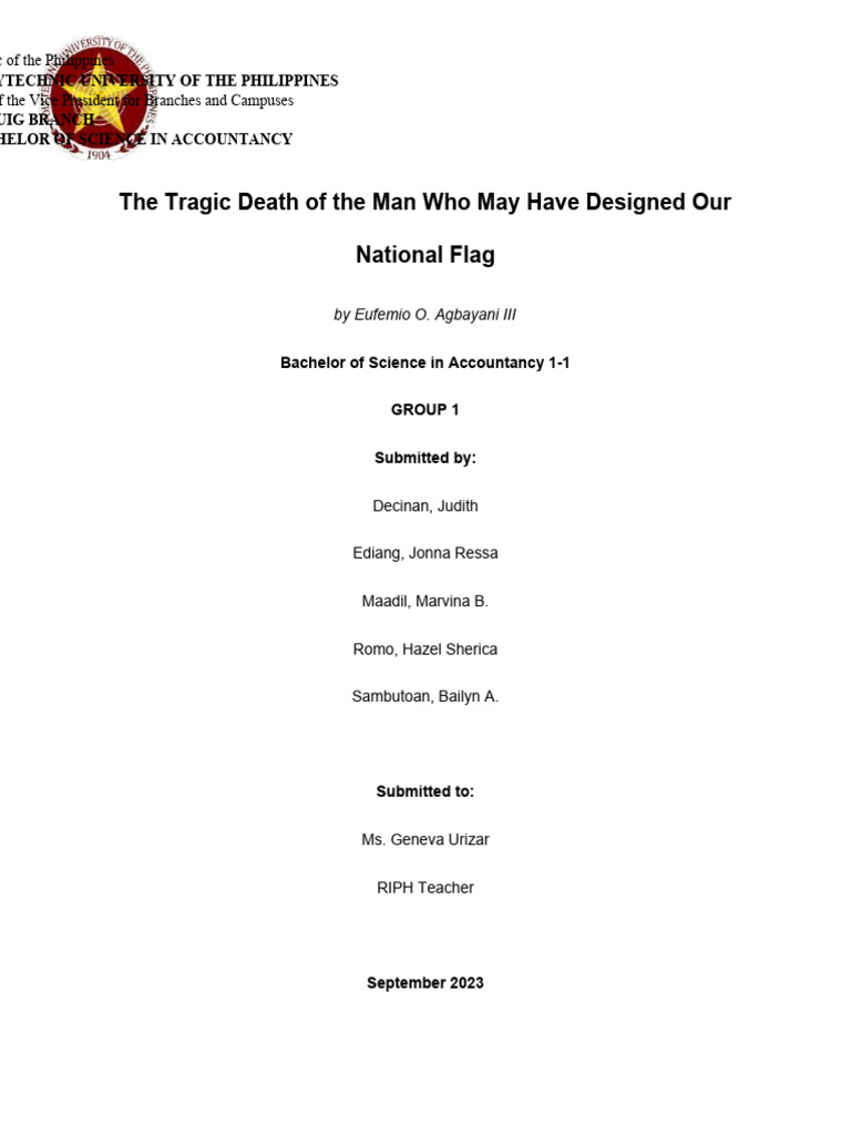 DRAFT - The Tragic Death of The Man Who May Have Designed Our National ...