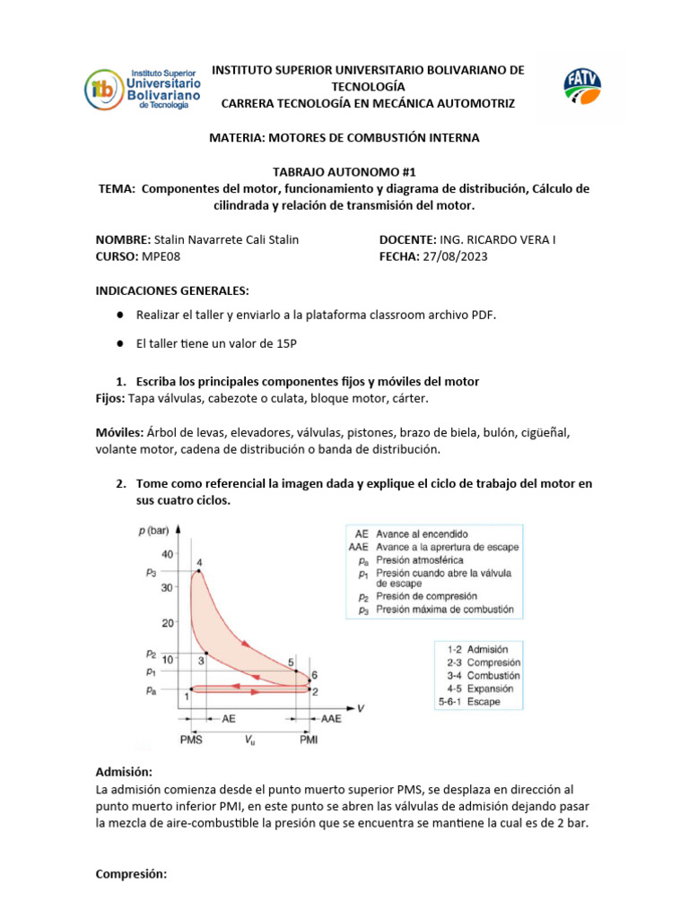Taller De Motores C I Pdf Partes De Vehículo Motor De Combustión