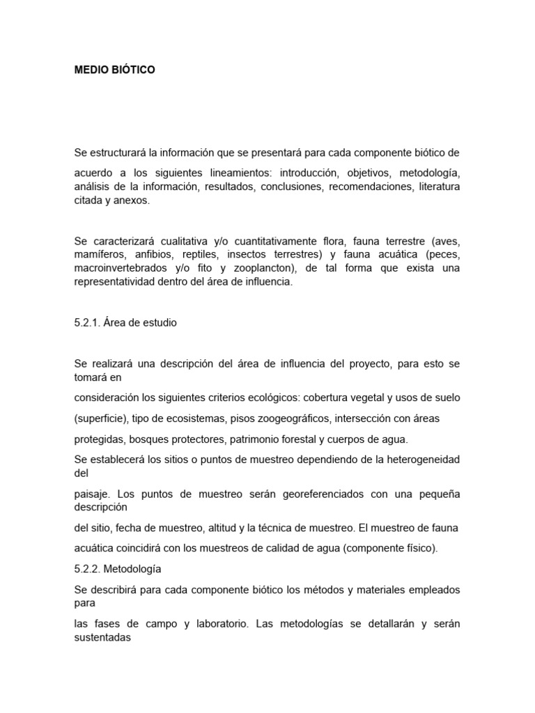 MEDIO BIÓTICO | PDF