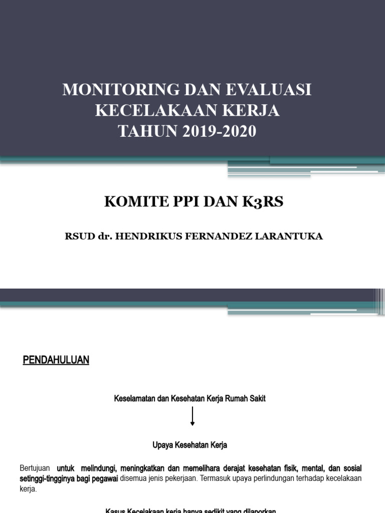 Monitoring Dan Evaluasi Kecelakaan Kerja | PDF Monitoring Dan Evaluasi Kecelakaan Kerja | PDF