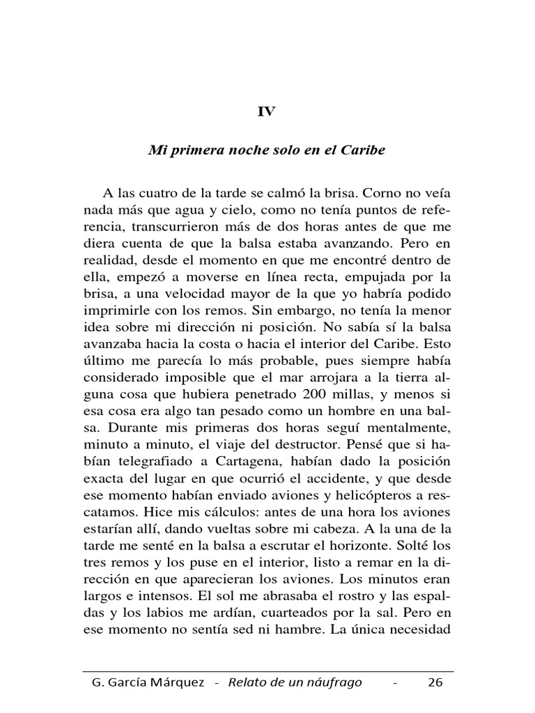 Relato de Un Naufrago IV .Do | PDF