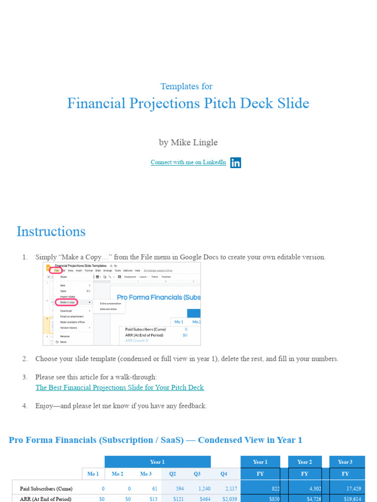 Financial Projections Slide Templates | PDF | Gross Margin | Financial ...