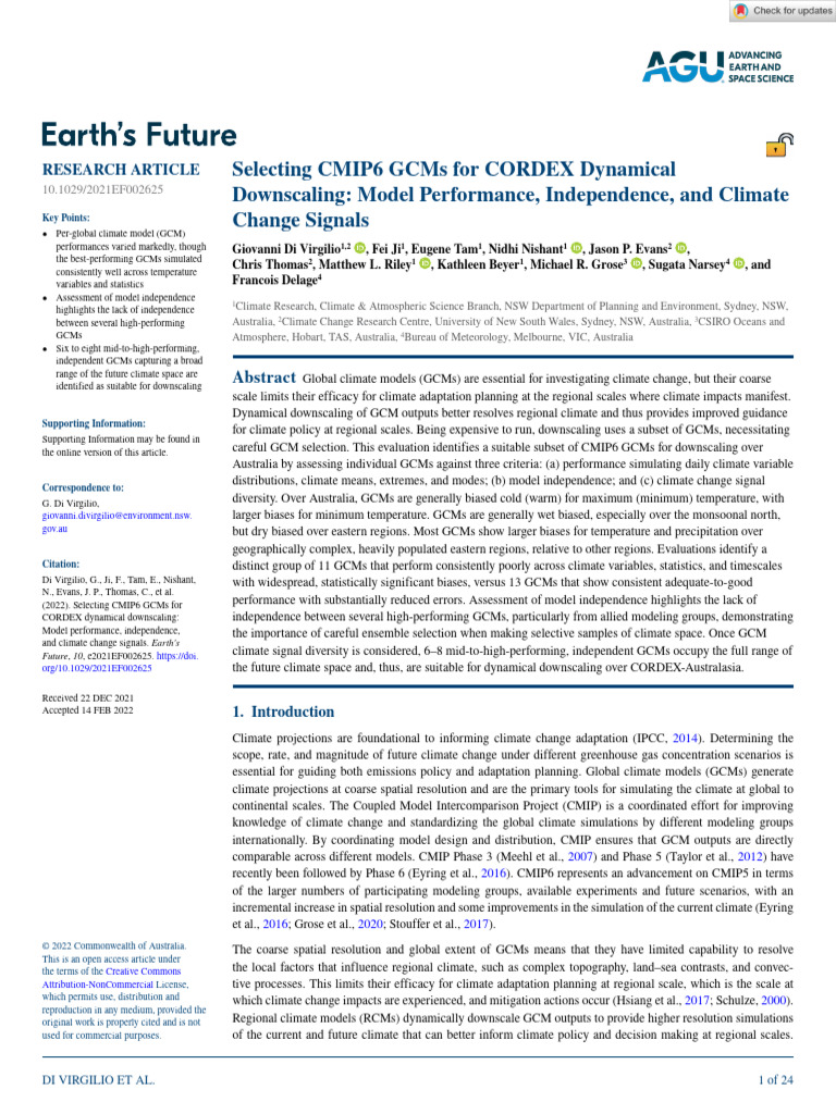 Earth S Future - 2022 - Di Virgilio | PDF