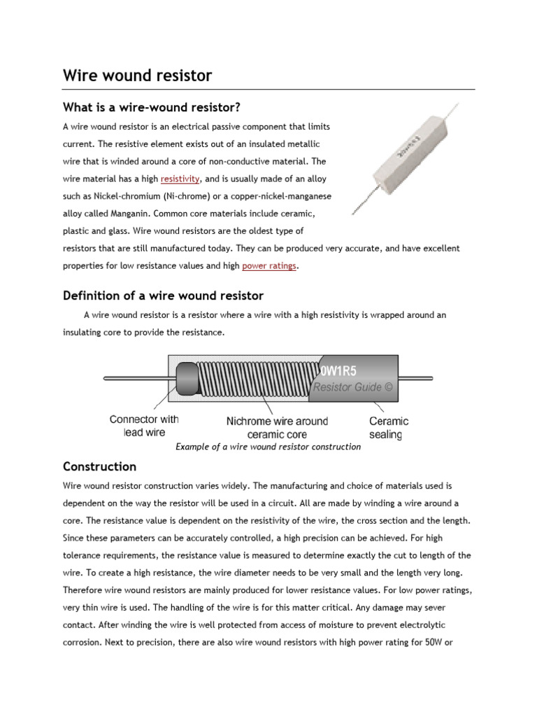 Wire Wound Resistors | PDF