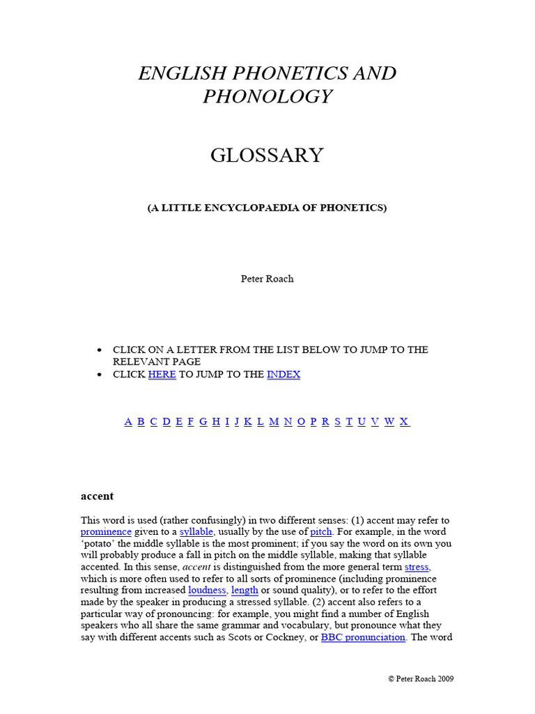 English Phonetics and Phonology Glossary | PDF