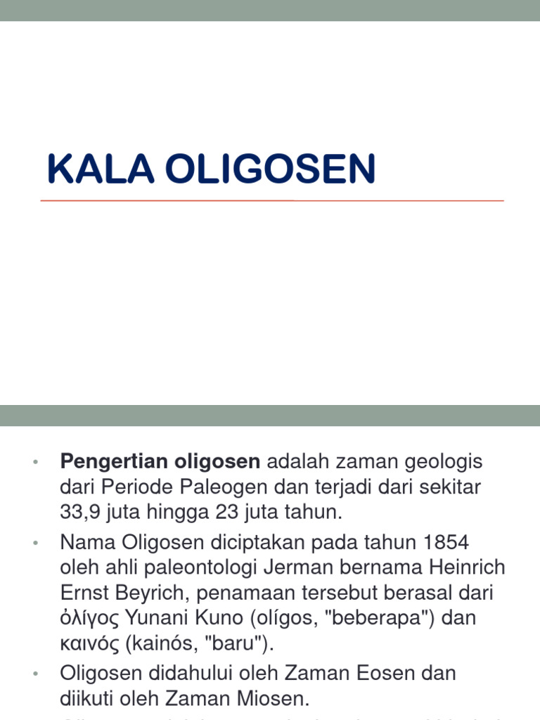 Oligosen: Zaman Transisi Geologis | PDF