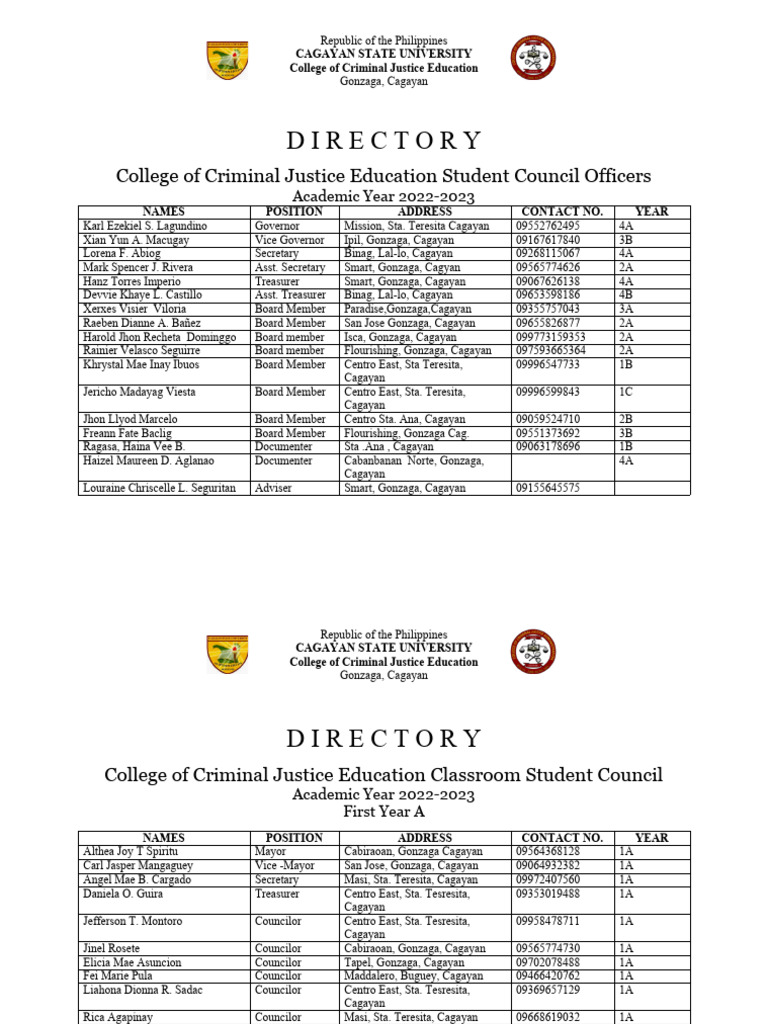 Ccje Colsc Directory | PDF
