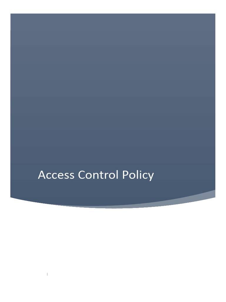 Access Control Policy Template | PDF