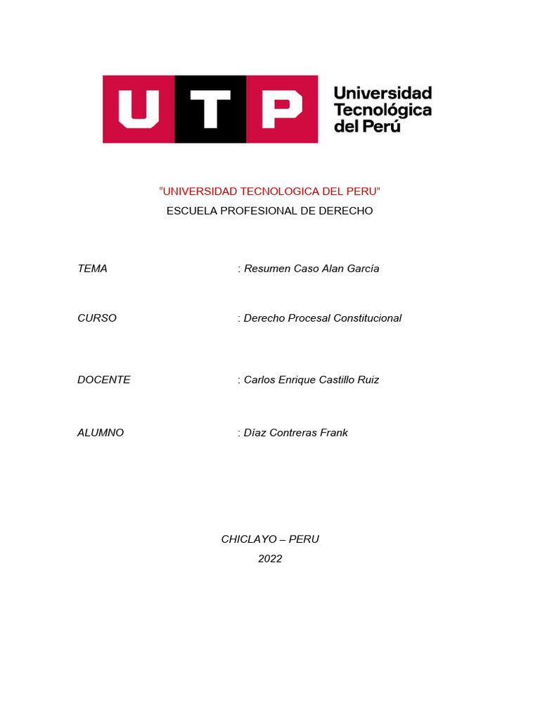 Universidad Tecnologica Del Peru | PDF