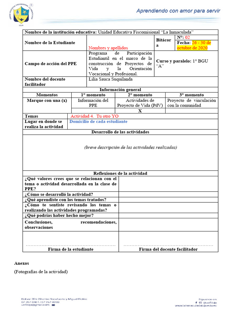 Formato de Bitácoras | PDF