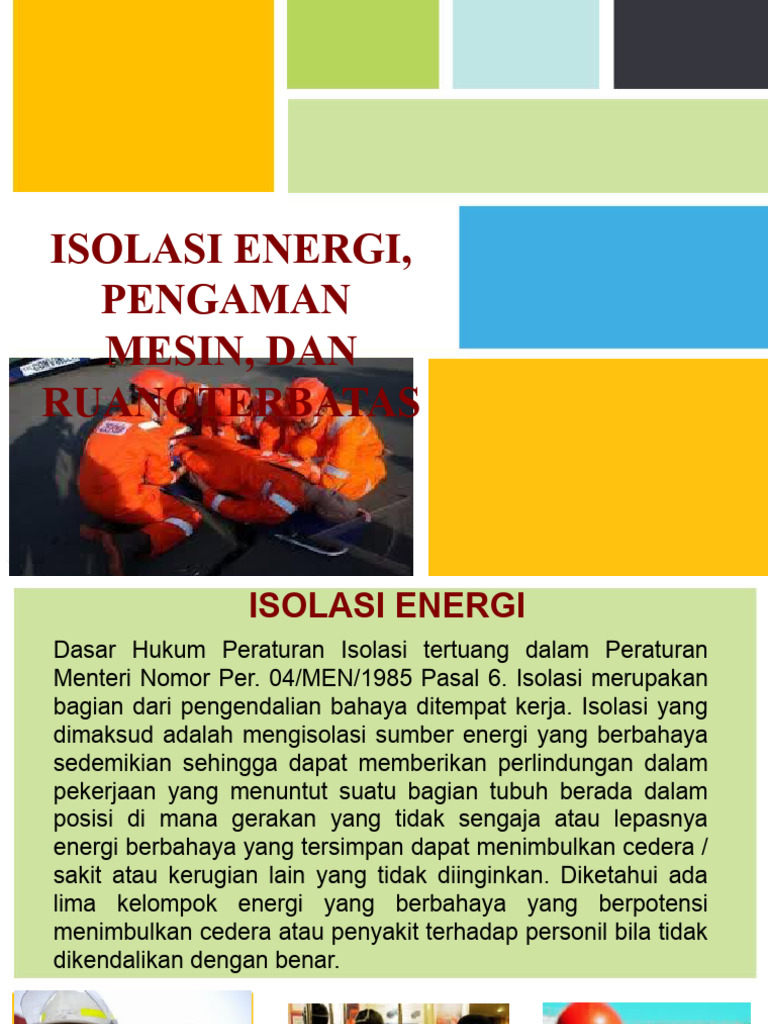 Materi 4 Isolasi Energi, Pengaman Mesin, Dan Ruang Terbatas 2 | PDF
