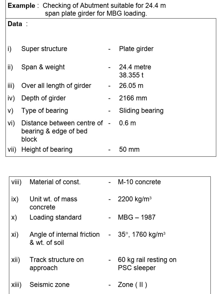 Abutment Design | PDF | Length | Civil Engineering